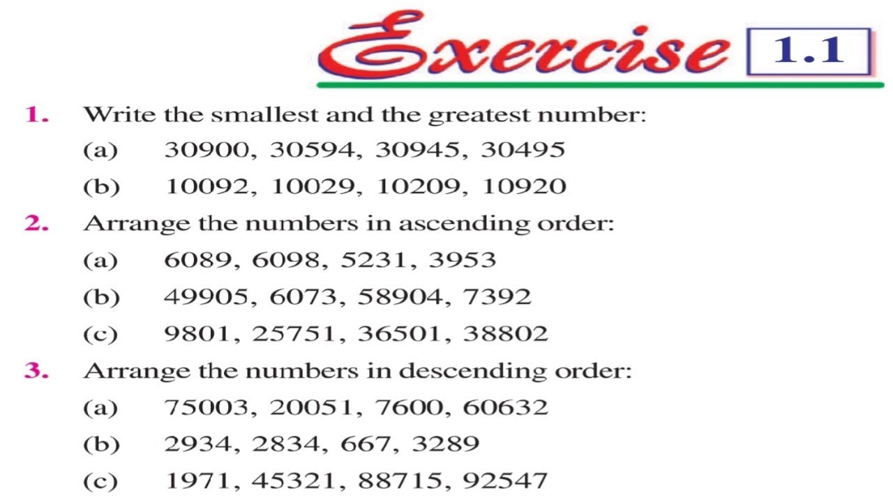 EXERCISE 1 1 Q 1 2 3 CLASS 6 MATHS CHAPTER 1 PSEB KNOWING OUR NUMBERS