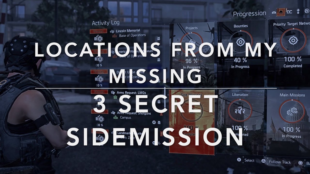 WHERE TO FIND 3 SECRET SIDE-MISSIONS to get 100% #Division2 # ...