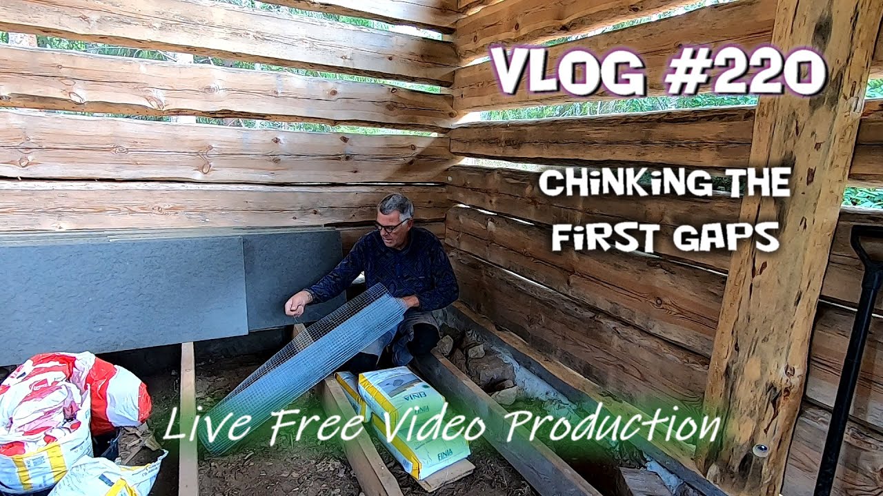 Chinking the first gaps. Vlog #220 - S5 - YouTube
