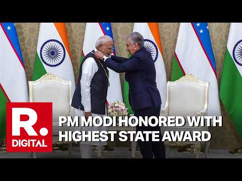 HISTORIC MOMENT! Uzbek President Shavkat Mirziyoyev Honors PM Modi With Highest State Award