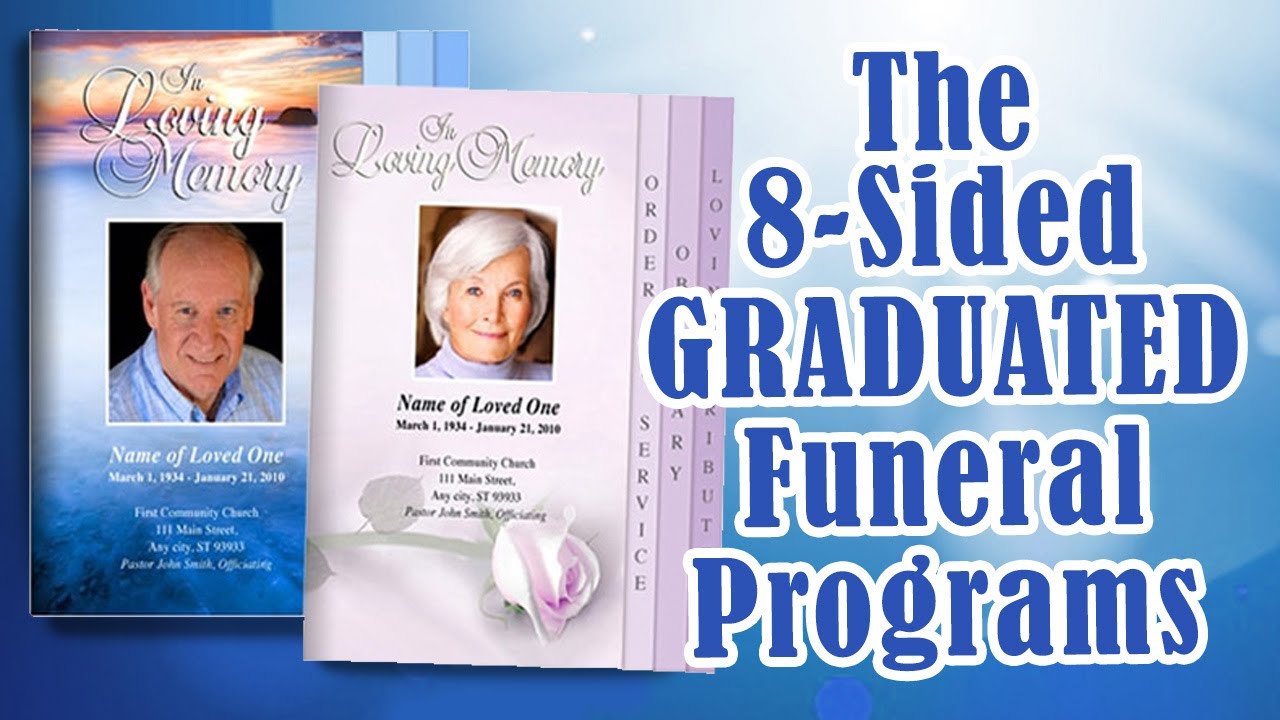 8 Sided Graduated Funeral Programs - Funeral Program Template - YouTube