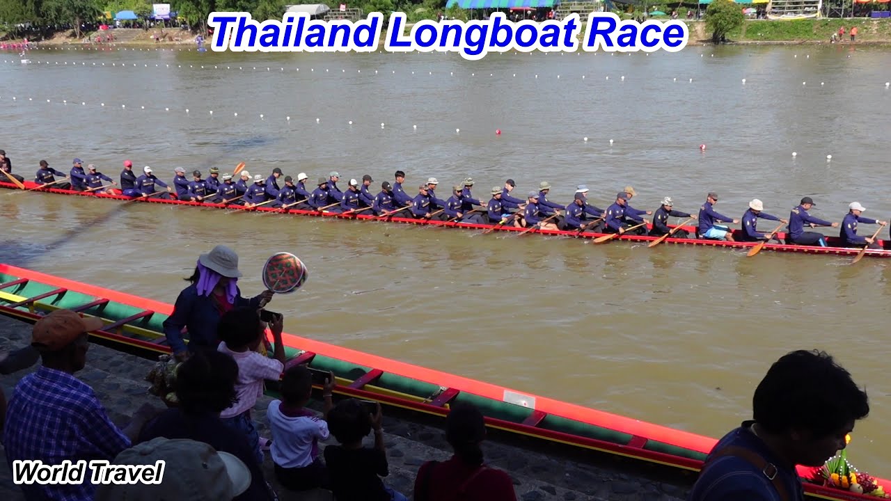 Race Crews Warming Up at a Thailand Longboat Race, Getting Ready For a ...
