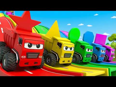 Colorful Trucks & Shapes for Kids 🌈🚚 Fun Educational Video for Children - Baby Nursery Rhymes