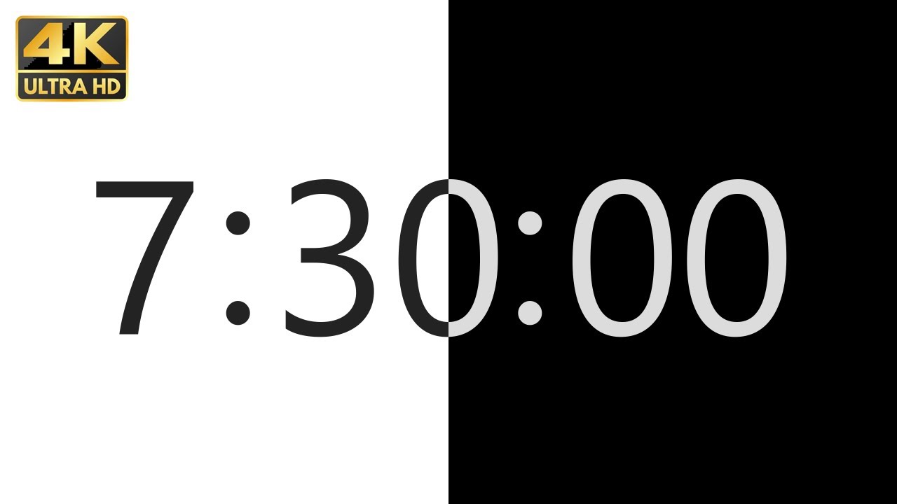 7:30 Hour ( 450 Minute ) Countdown Timer | Visual Background Inversion ...