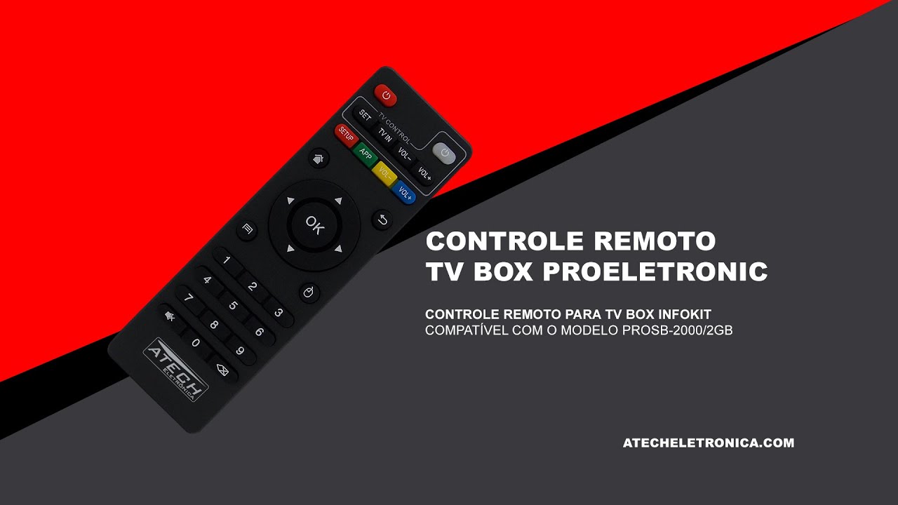 Controle Remoto Smart TV Box Proeletronic Smart Pro 4K PROSB-2000/2GB ...