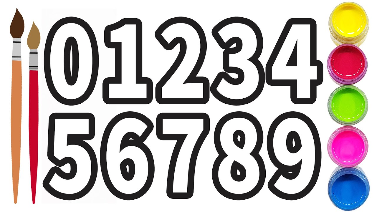 Coloring Numbers & Learn Numbers 0 to 9｜ Drawing for kids and painting ...