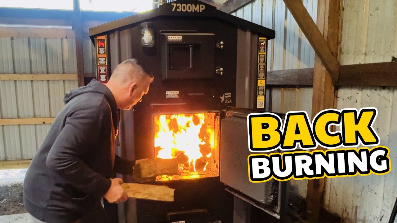 Back Burning with the Crown Royal Outdoor Wood Furnace - YouTube