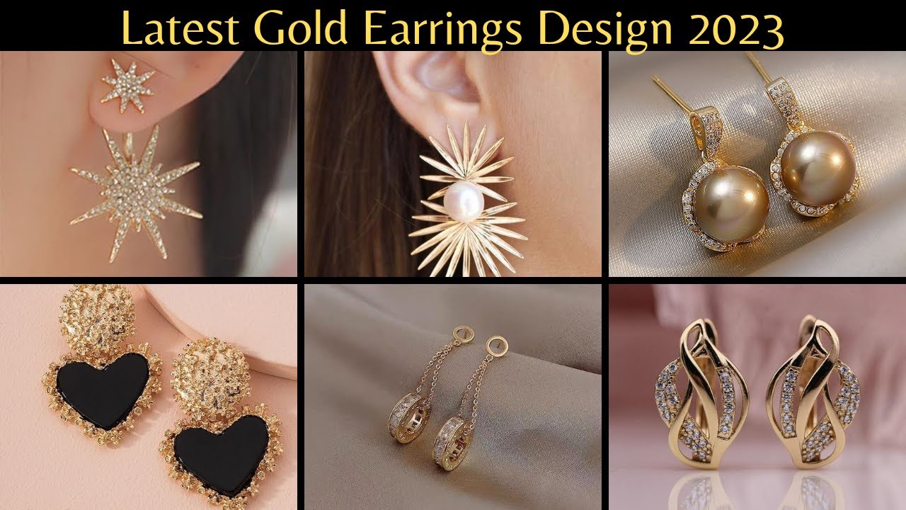 Latest Gold earrings design 2023||Jewellery collection||Light weight ...