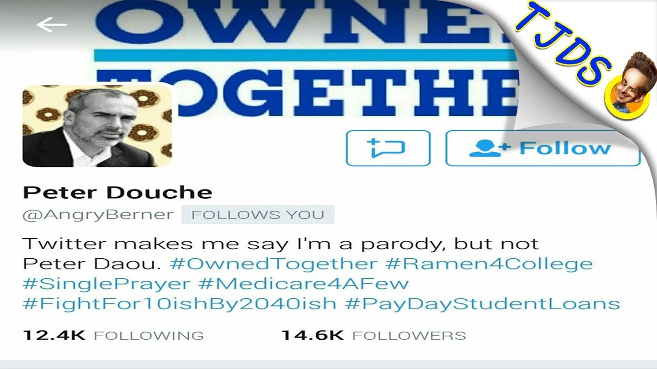 Twitter Bans Progressive Parody Account "Peter Douche" - YouTube
