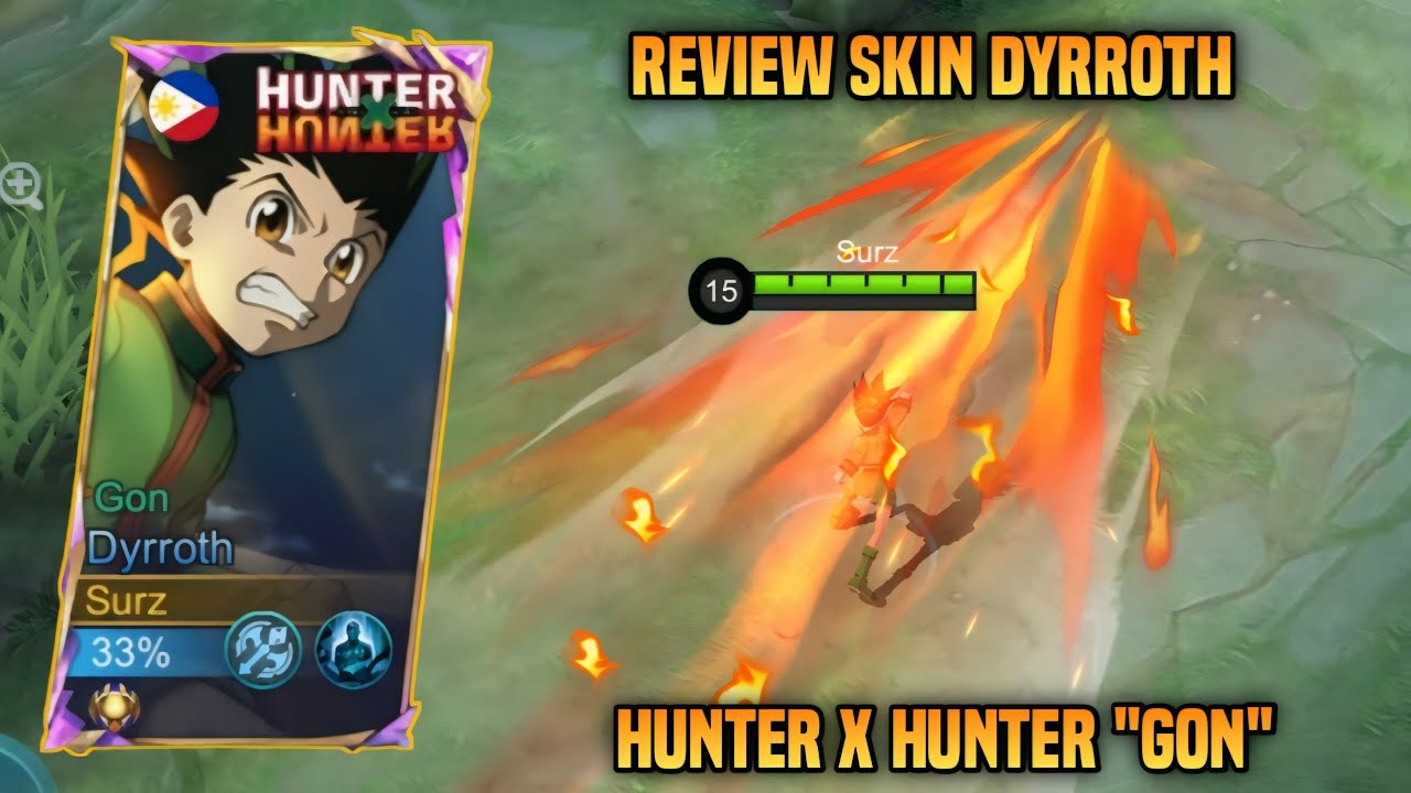 REVIEW SKIN DYRROTH HUNTER X HUNTER GON - MOBILE LEGENDS - YouTube
