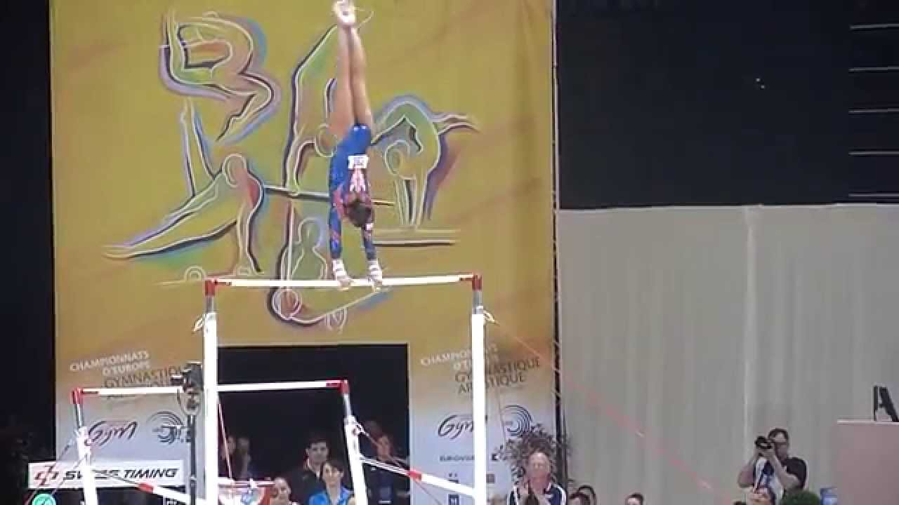 Downie Rebecca barres GBR qualif Euro Montpellier 2015 - YouTube