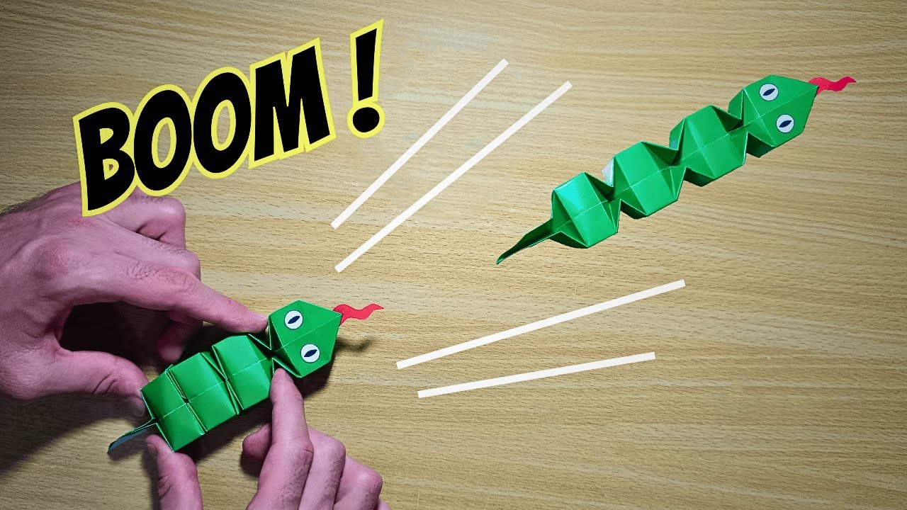 Origami Sliding Snake | DIY Sliding Paper Snake | Fold & Launch - YouTube
