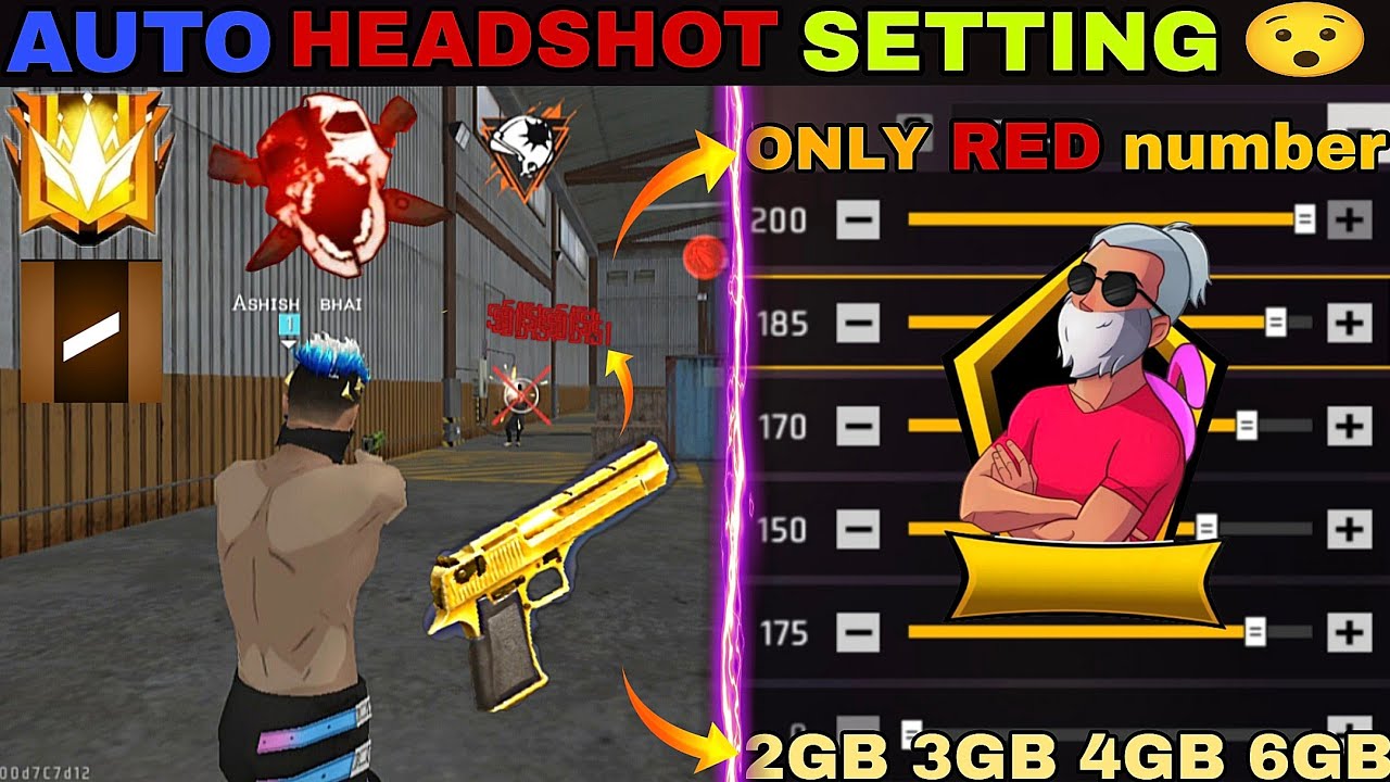 Free Fire Auto Headshot Settings ll free fire headshot settings 😱 2gb ...