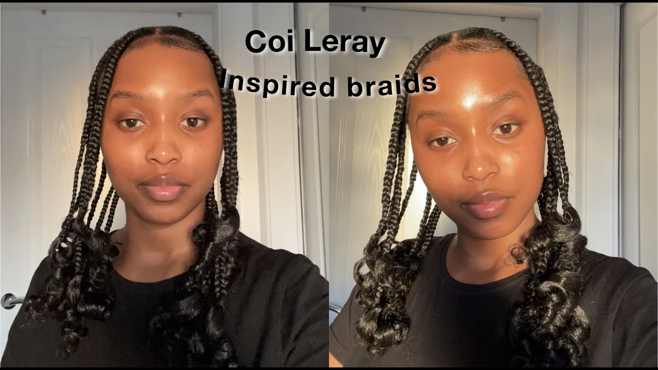 HOW TO - Short Knotless Braids With Curly Ends || Coi Leray Braids ...