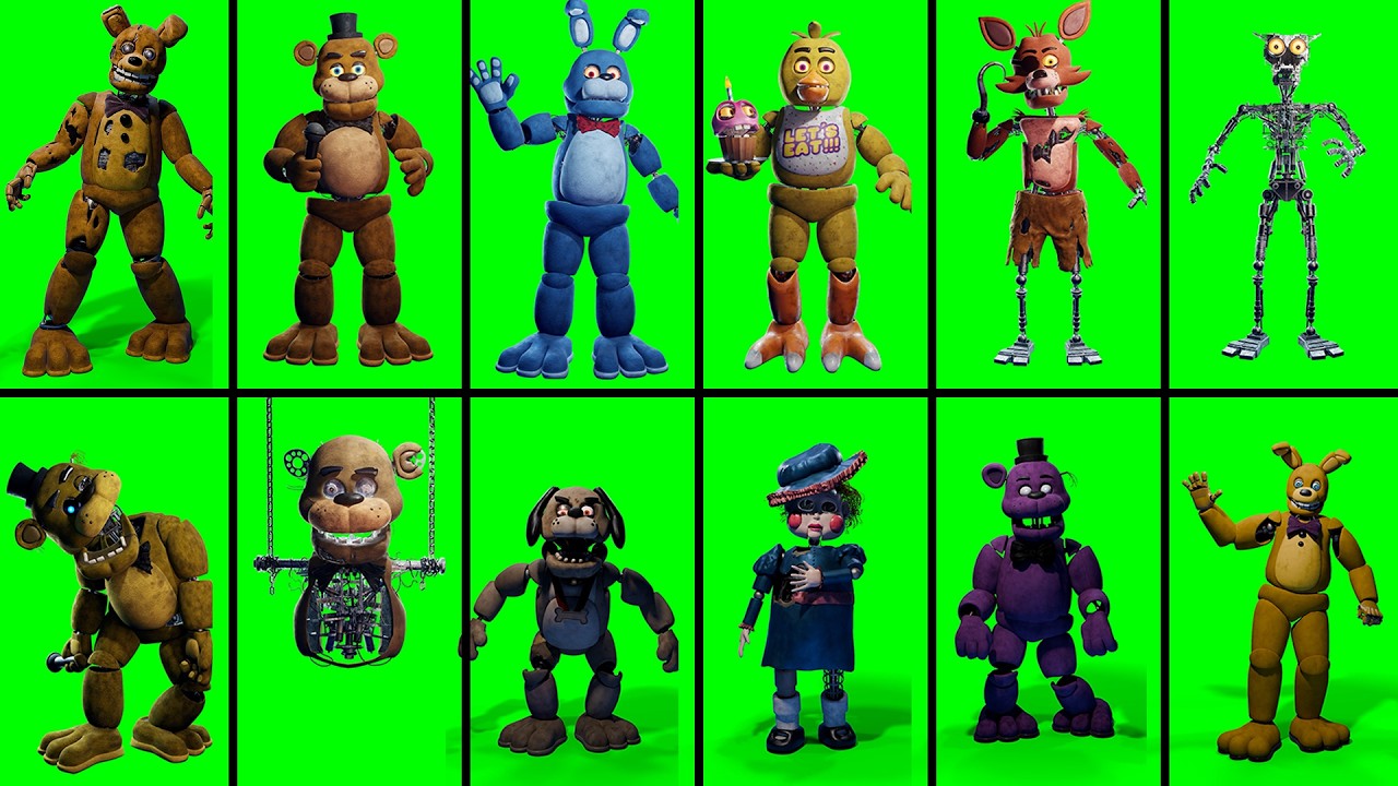 FNAF Movie Design Green Screen Animations - YouTube
