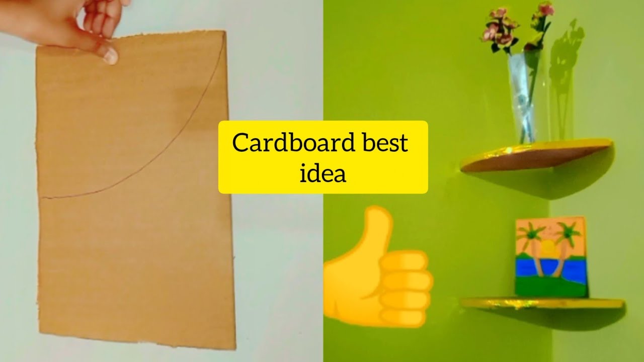 DIY corner shelves| cardboard corner shell| home decorative ideas ...