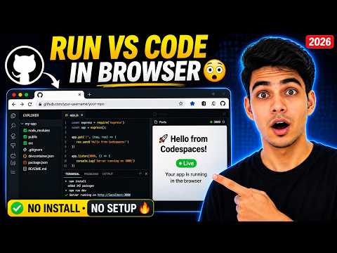 How to Use GitHub Codespaces (2026) | VS Code in Browser + Push Code to GitHub