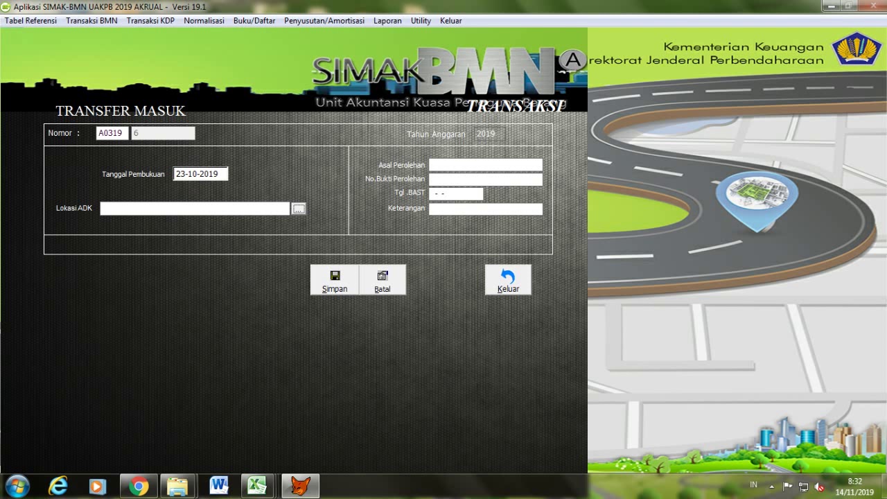 Transfer Masuk BMN di Aplikasi SIMAK BMN - YouTube