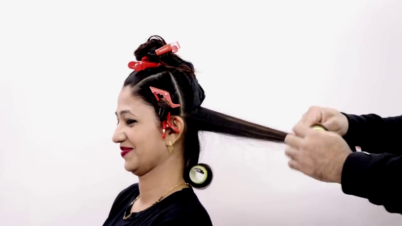 Setting Hair With Velcro Rollers Tutorial In Hindi Youtube