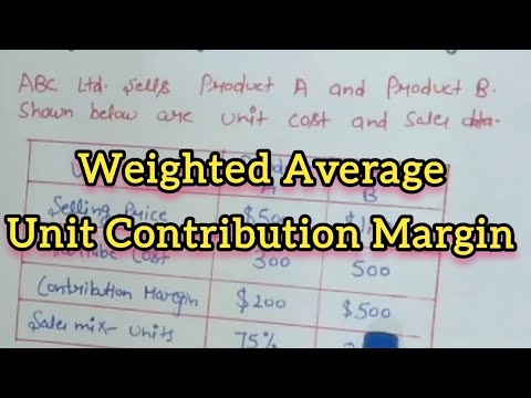 Learn Calculation of Weighted Average Unit Contribution Margin # ...