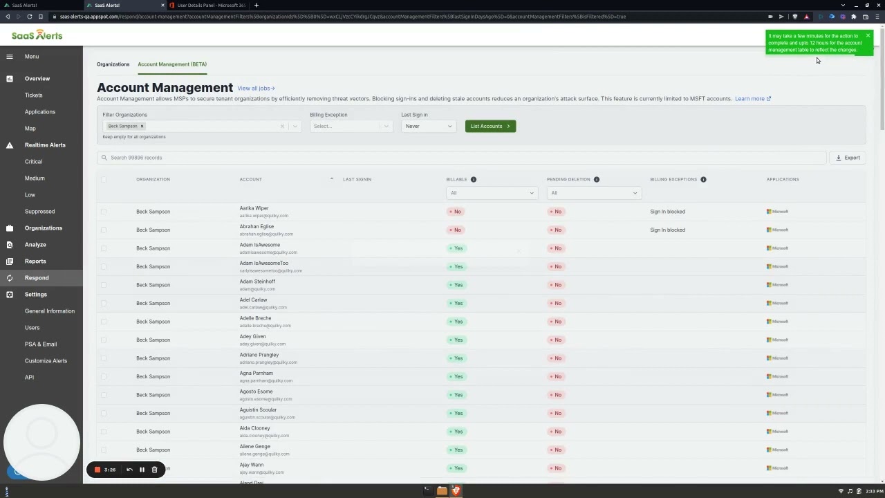 SaaS Alerts | Account Management Tool Part 2 - Stale User Account ...