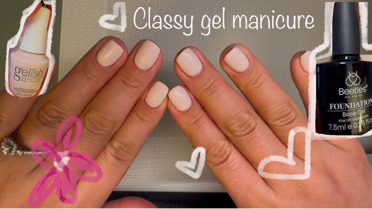 Classy simple Gel manicure at Home! - YouTube