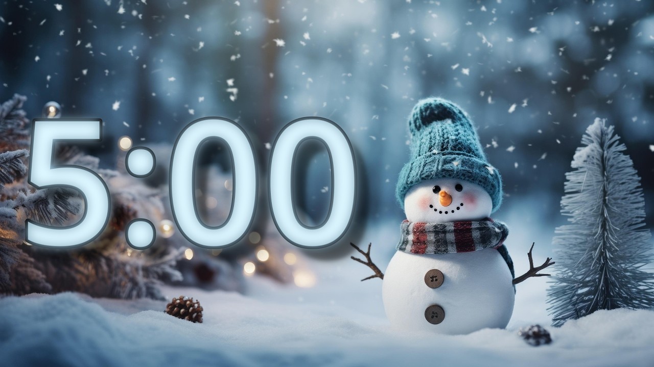 5 Minute Cute Winter Snowman Countdown Timer (Soothing Wind Chimes ...