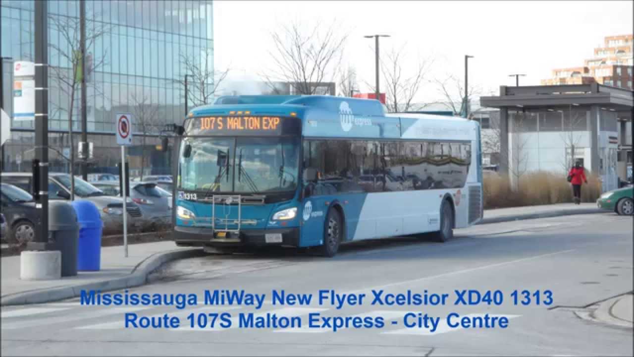 Mississauga MiWay New Flyer Xcelsior XD40 1313 - YouTube