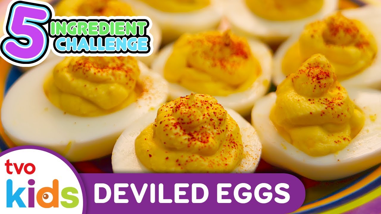 5 INGREDIENT CHALLENGE 👨‍🍳 Deviled Eggs 🥚 Cooking & Recipes For Kids ...