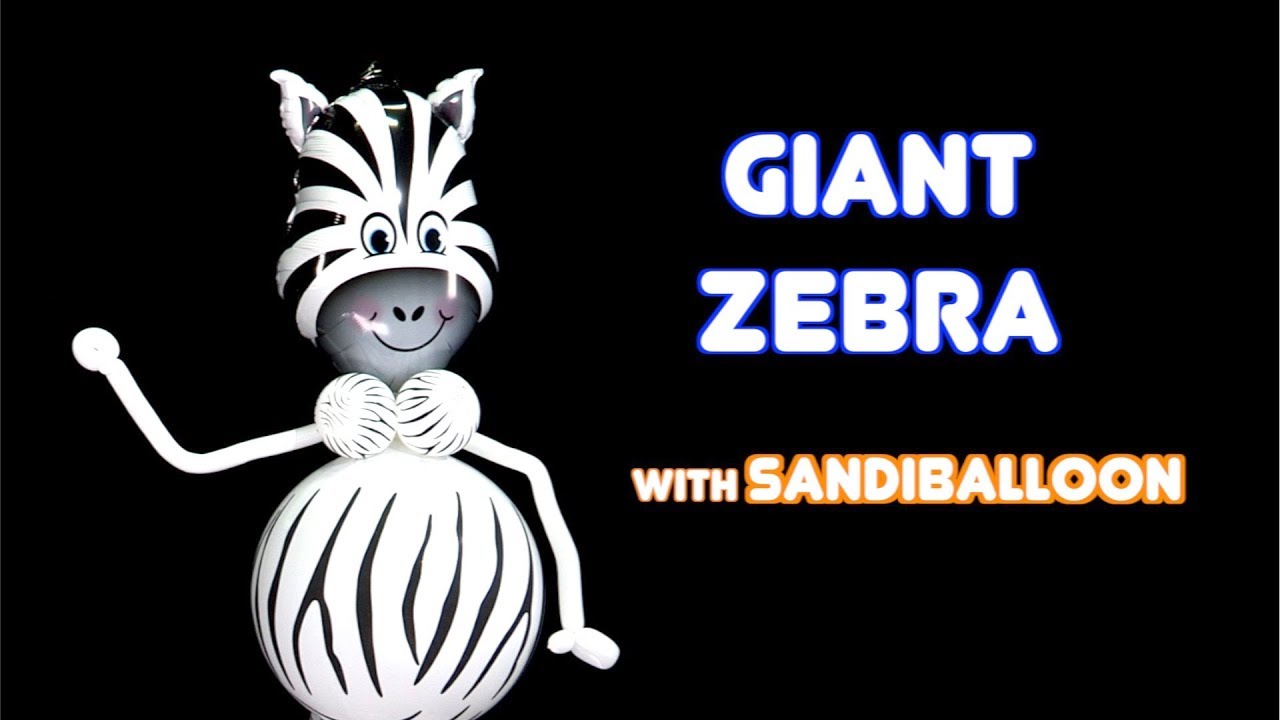 Easy Giant Zebra ~ Balloon Decoration Tutorial - YouTube
