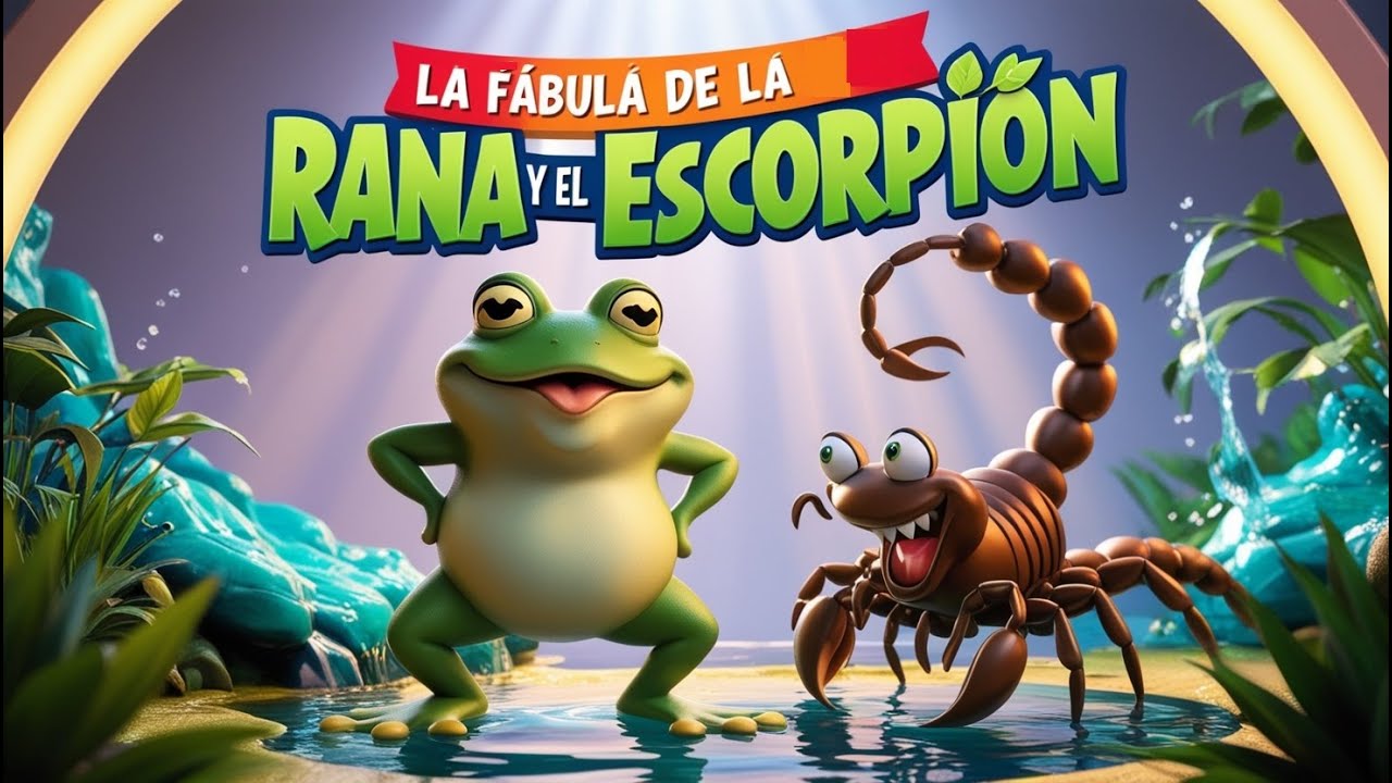 La Fábula de la Rana y el Escorpión, Dibujo para niños - YouTube