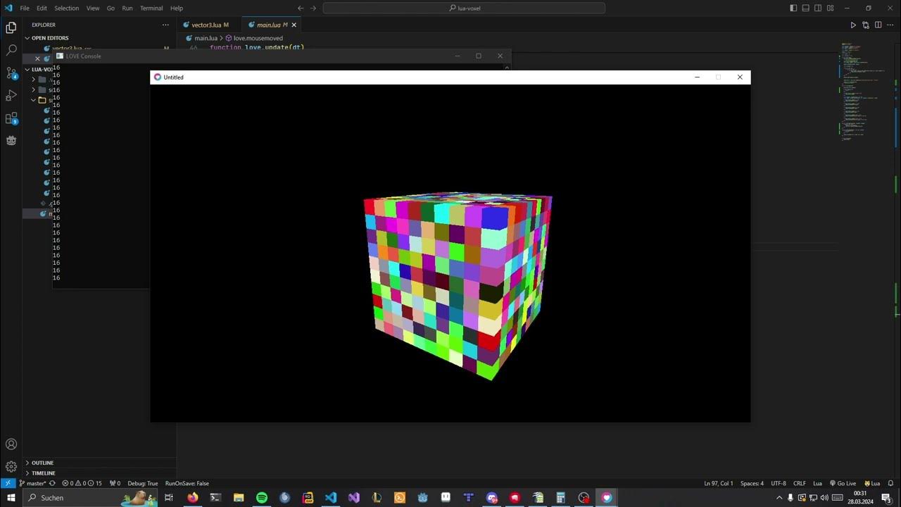 16 Fps Voxels In Lua Software Renderer Youtube