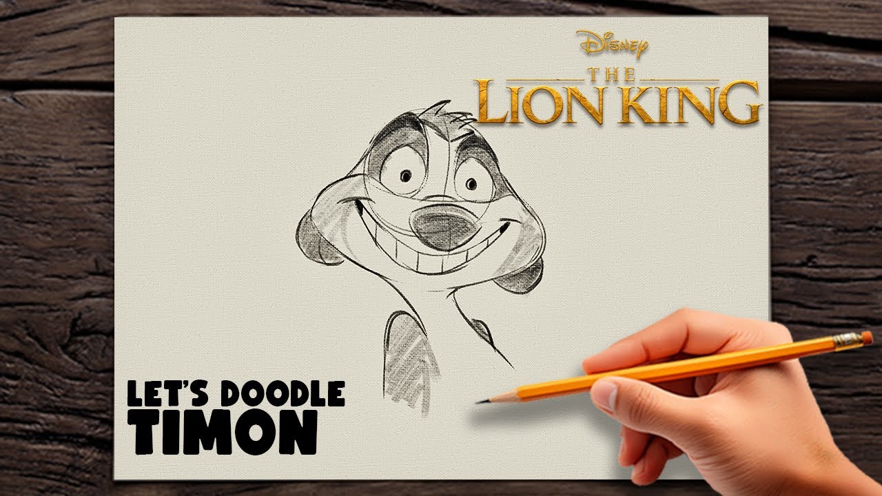 LET'S DOODLE - TIMON (DRAW LIKE A DISNEY ANIMATOR, EASY!) #TheLionKing ...