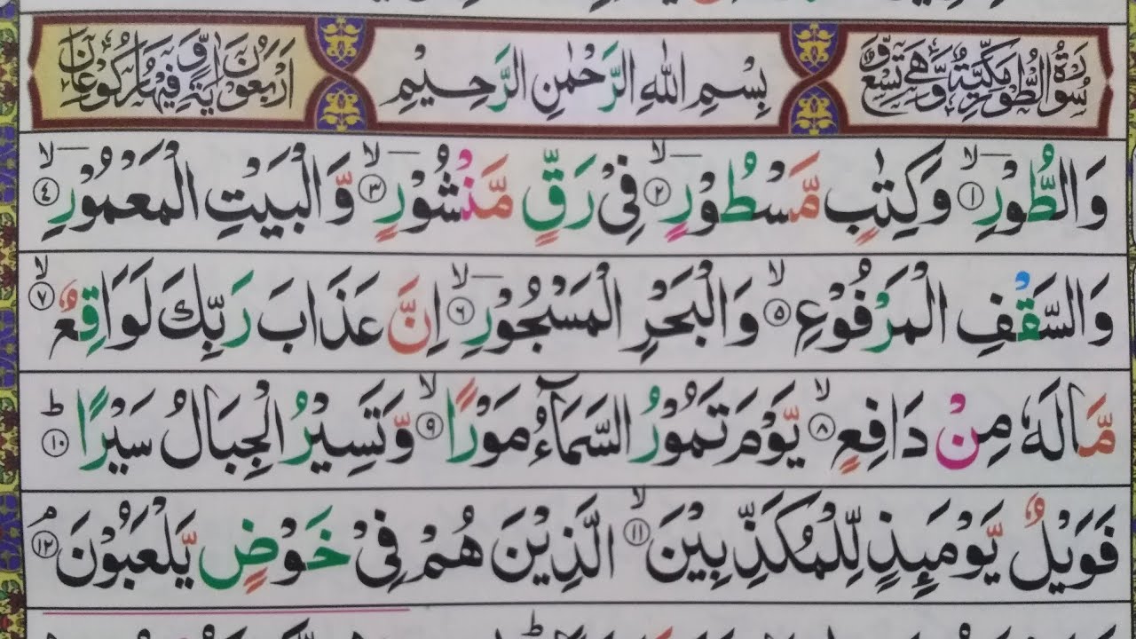 Surah Al Toor(سورۃالطور)complete practice with Tajweed|Quran Teaching ...