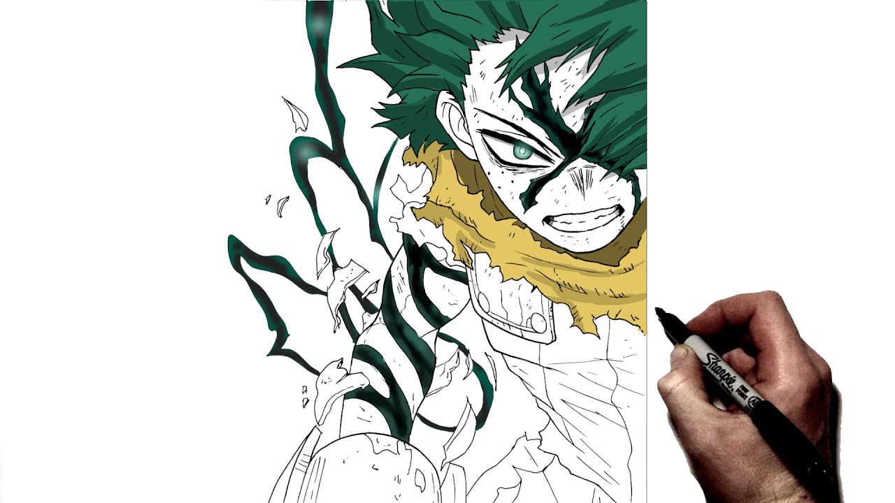 How To Draw Deku (Midoriya) | Step By Step | MHA Final Season - YouTube