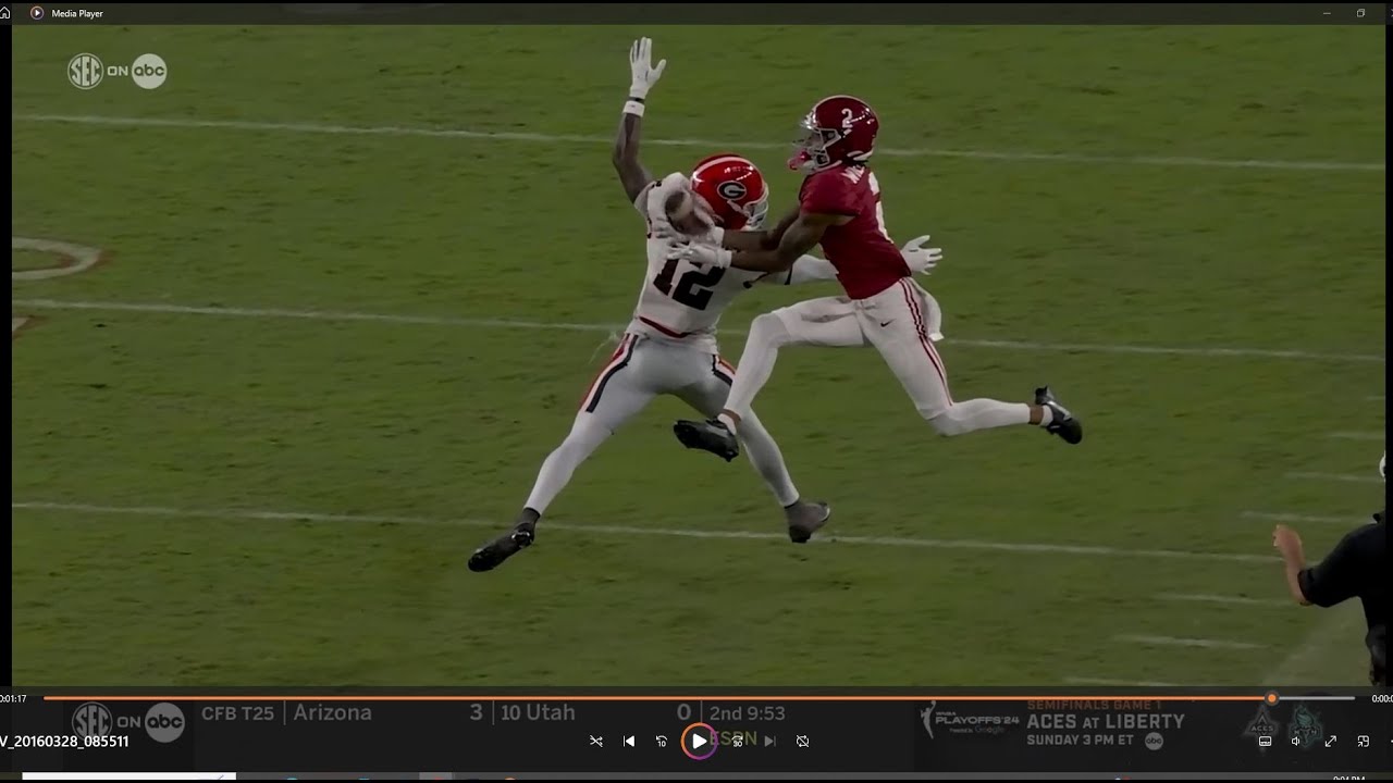 Ryan Williams spectacular touchdown catch vs Georgia | Alabama vs ...
