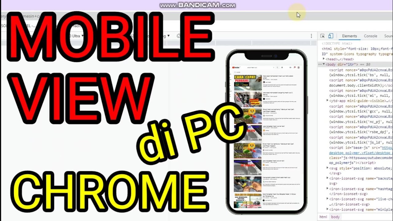Solusi mobile view di PC Chrome - YouTube