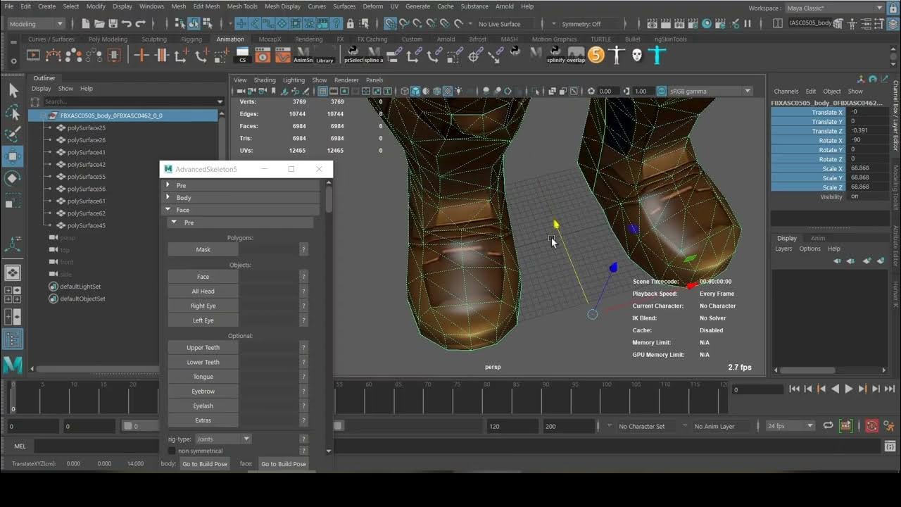 [3D1303][RIG06] advance skeleton - setup fit skeleton - YouTube