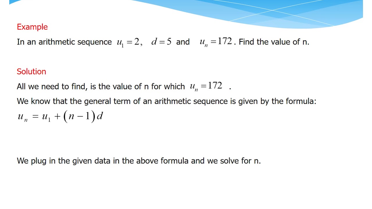 Finding the row of a certain number in an arithmetic sequence - YouTube