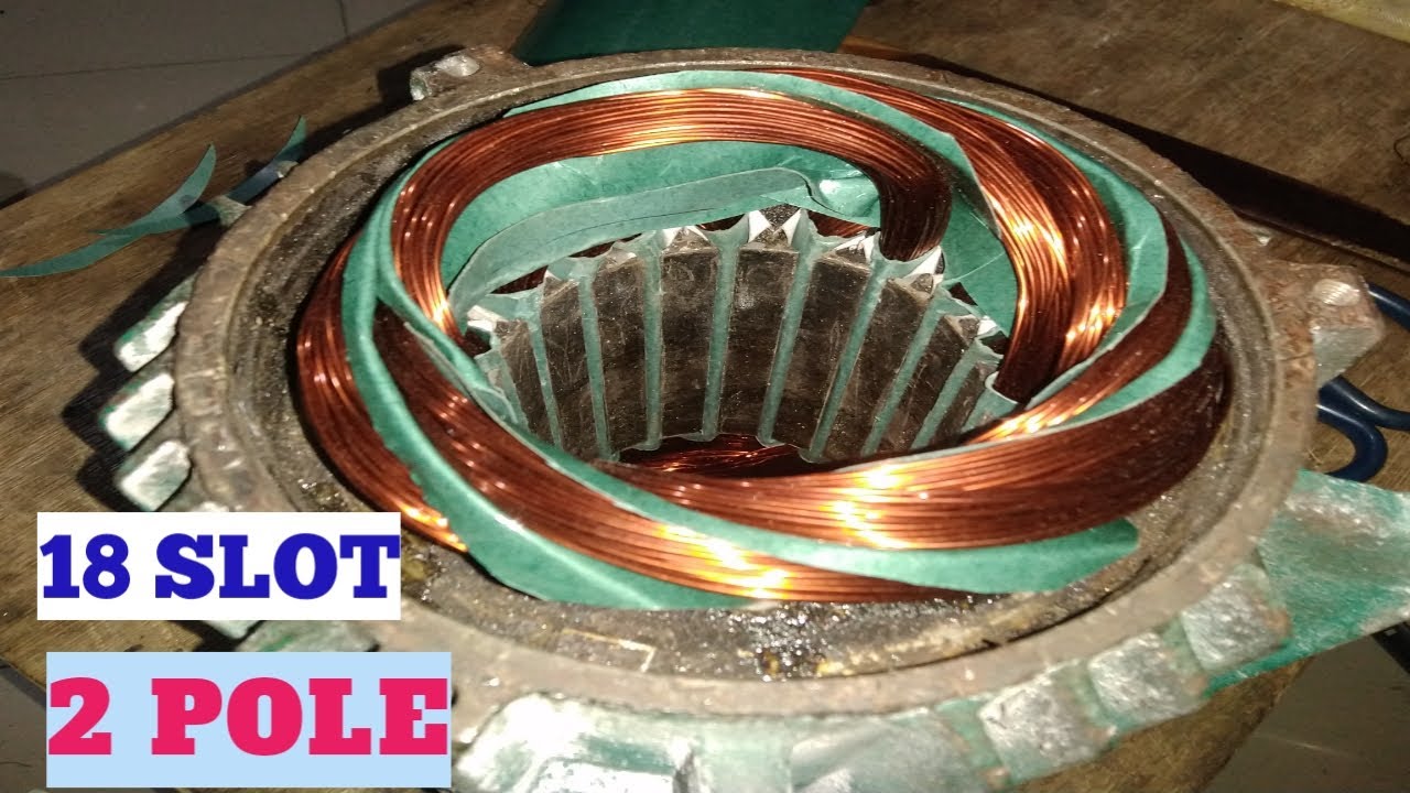 CARA GULUNG BLOK SISIR DINAMO 3 PHASE SINGLE LAYER 18 LOBANG 2 POLE ...