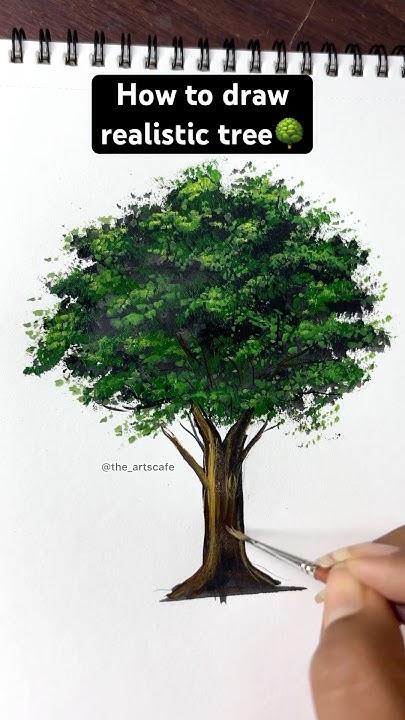 Tutorial : How to draw realistic tree🌳 #Shorts #Trending - YouTube