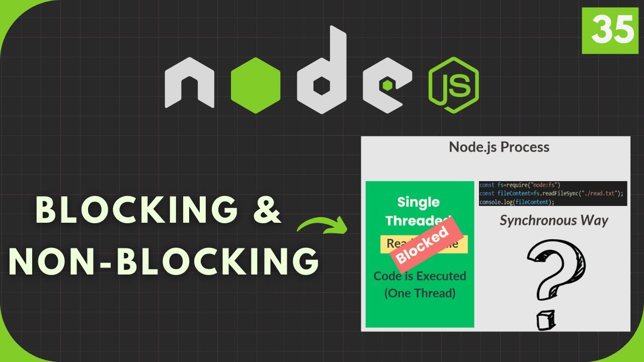 Nodejs Tutorial #35: Blocking and Non-Blocking Asynchronous Nature of Nodejs - YouTube