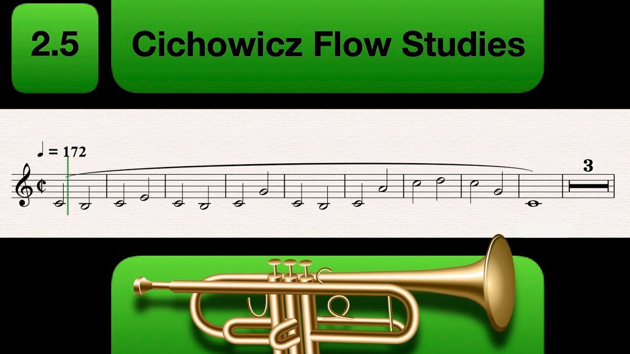 Trumpet Play Along - Cichowicz Flow Studies (2.5 Group E) - YouTube