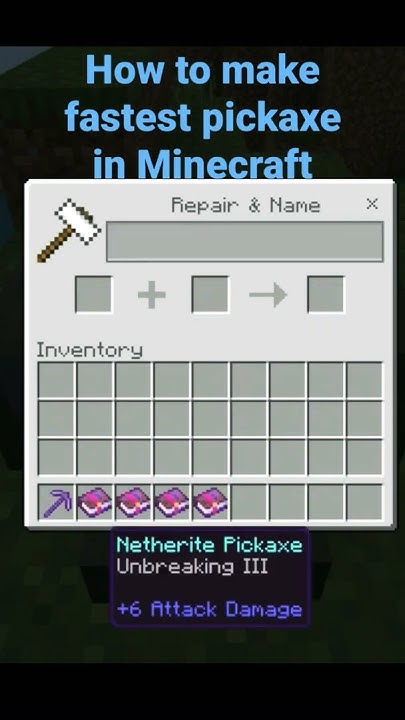 How to make Fastest And Amazing Pickaxe in MCPE/Bedrock/Java Shorts ...
