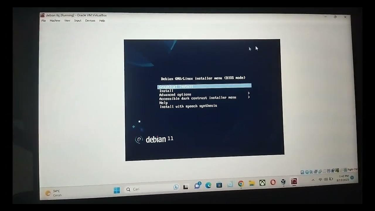 INSTALL LINUX DEBIAN MENGGUNAKAN VIRTUALBOX M. ZAKI FATHUR RAHMAN XII TKJ 2 - YouTube