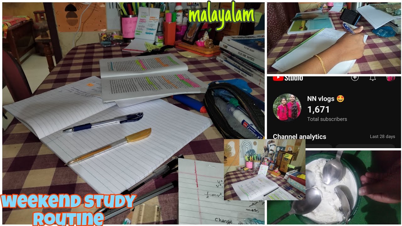 Weekend study routine/pooja holidays/ malayalam/#lifeof11thgrader /NN ...