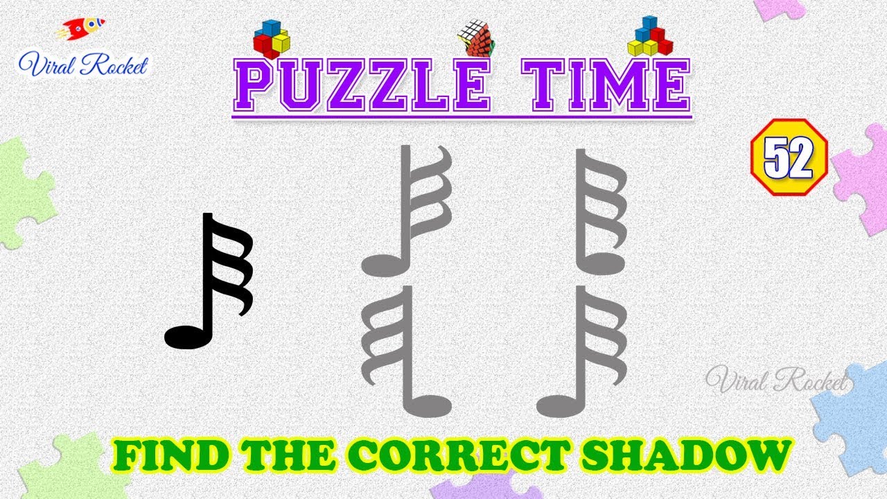 Spot & Find the Correct Shadow | Puzzle Time # 52 || Match the Correct ...