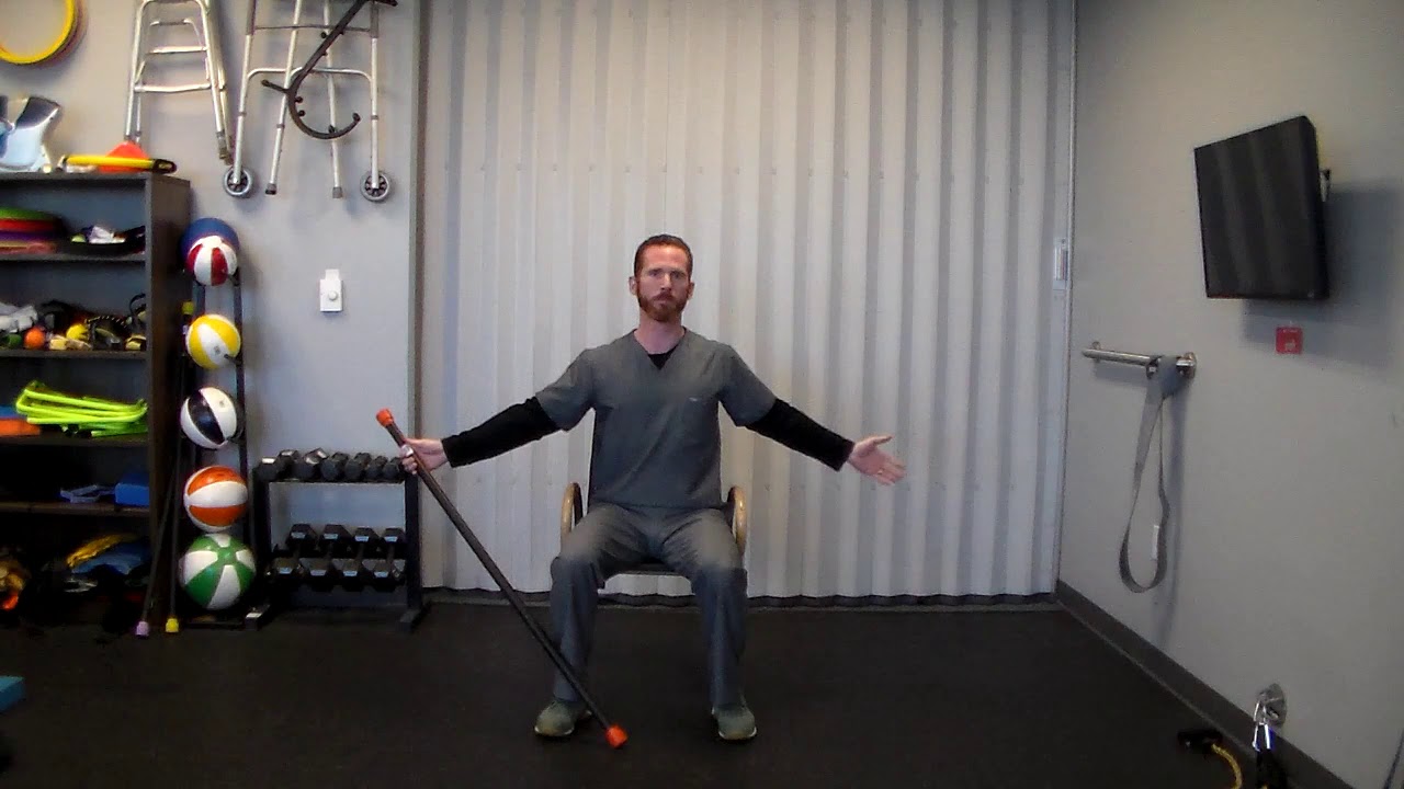 Seated Dowel Rod Routine to Improve Posture. - YouTube