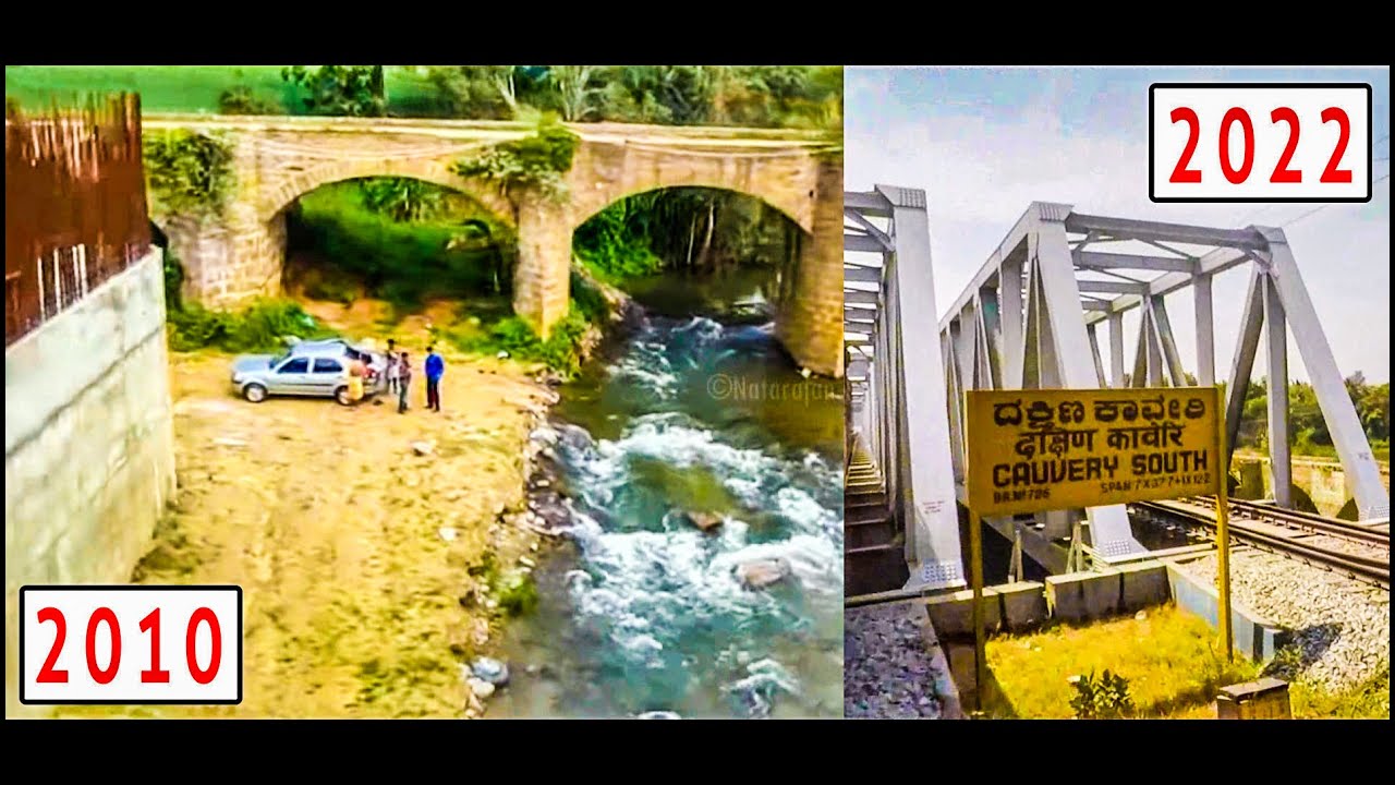 Cauvery River Bridge | 2010 vs 2022 | New Double Line Bridge Crossing ...