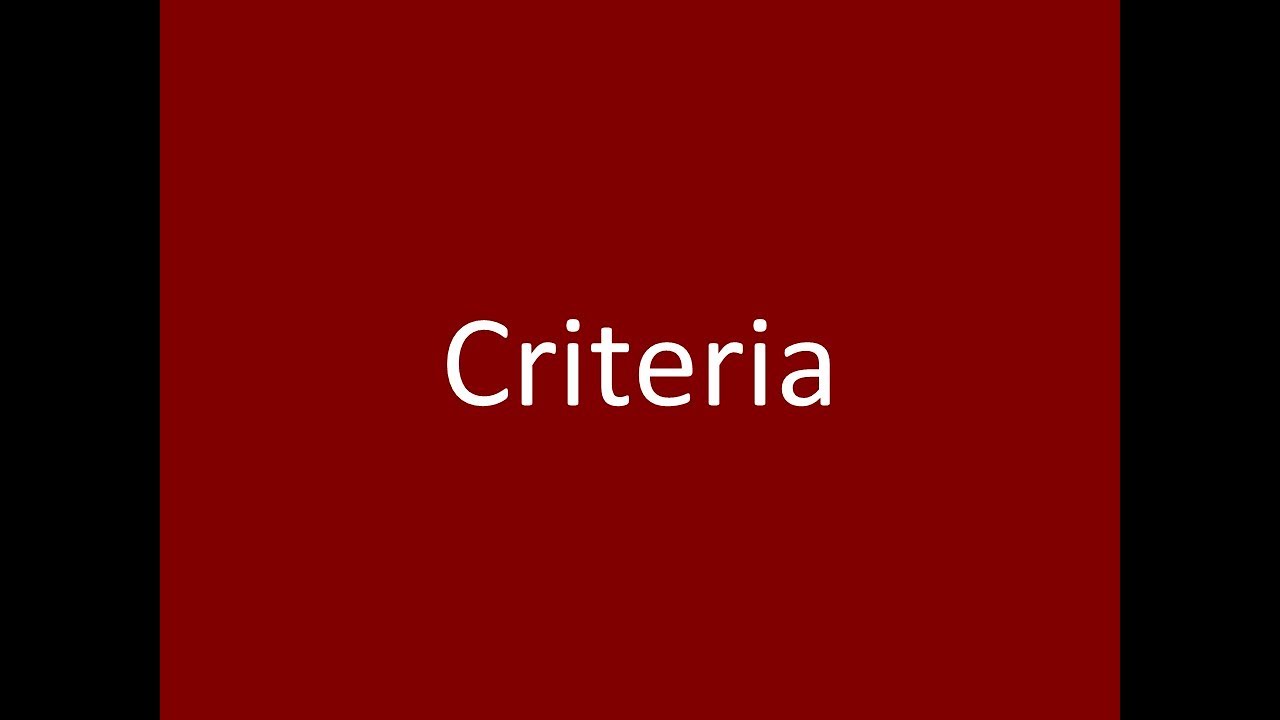 Criteria YouTube criteria-youtube